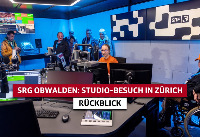 Mit der SRG Obwalden an die Führung durch die Radio- und Fernsehstudios am Standort ...