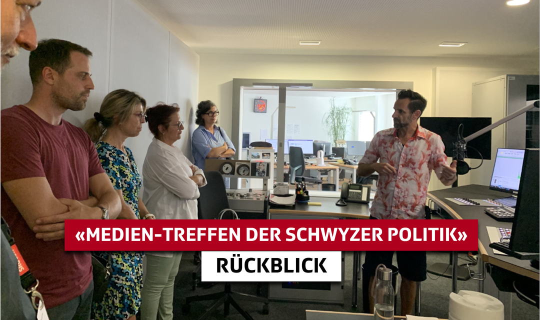 Exklusiver Einblick ins Regionalstudio Zentralschweiz am «Medien-Treffen der Schwyzer Politik ...